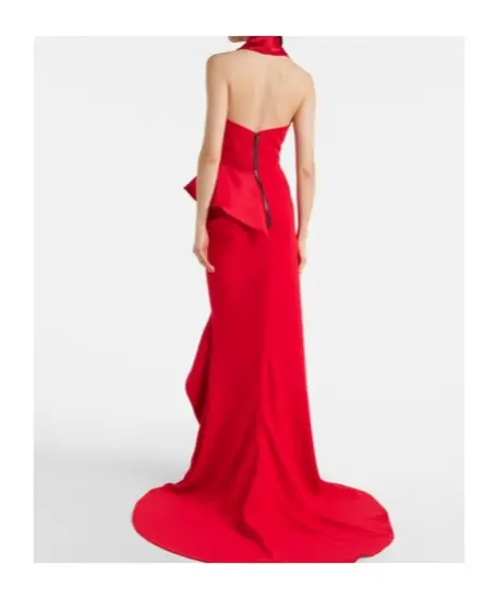 Maticevski Provocateur Halterneck Peplum Gown - Red