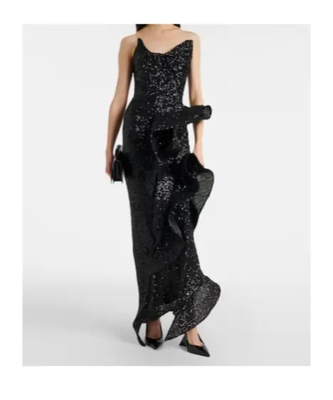 Maticevski Thistle Wave Ruffled Sequined Gown