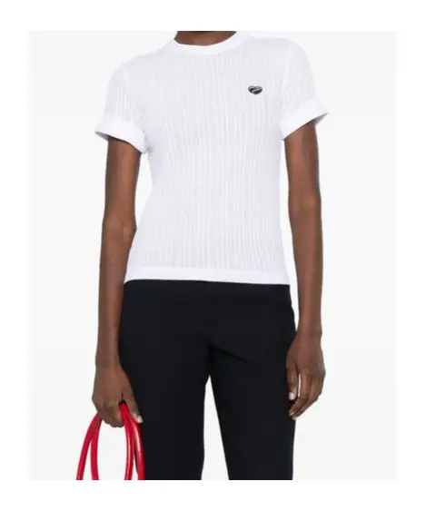 Maison Labiche Ribbed Heart Appliqué T-shirt