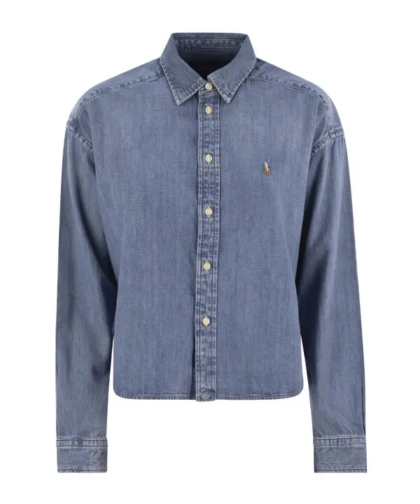Polo Ralph Lauren Denim Cotton Shirt With Classic Collar