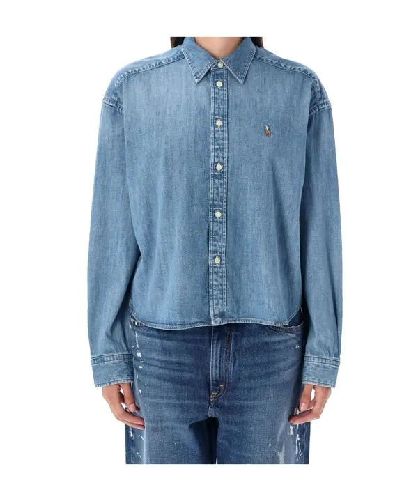 Polo Ralph Lauren Denim Cotton Shirt With Classic Collar