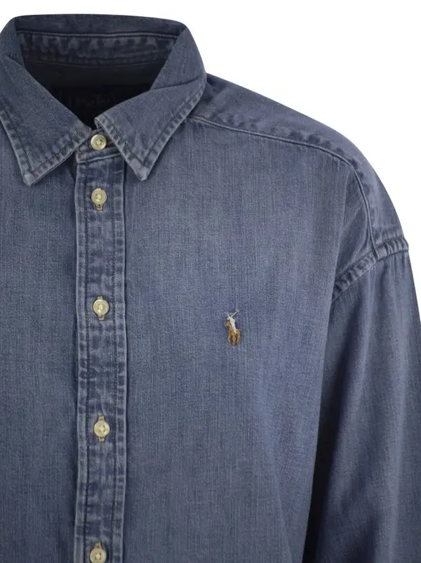 Polo Ralph Lauren Denim Cotton Shirt With Classic Collar