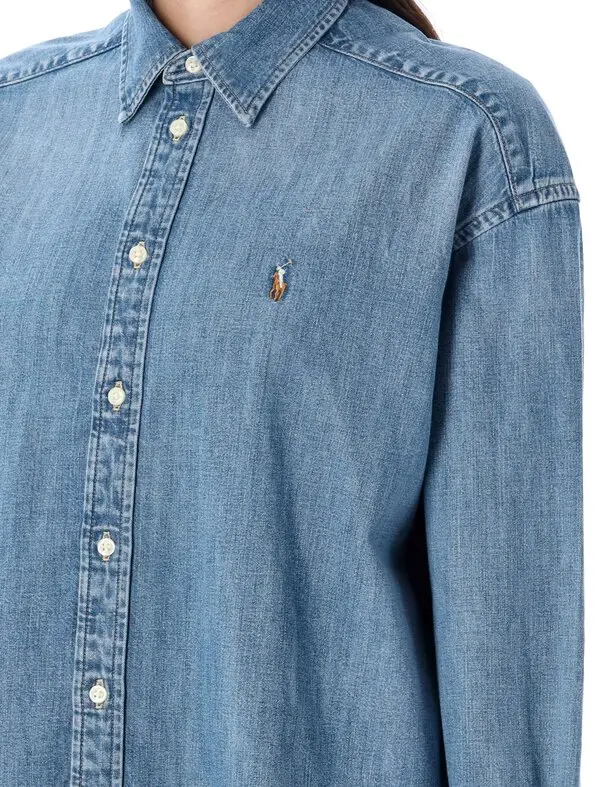 Polo Ralph Lauren Denim Cotton Shirt With Classic Collar