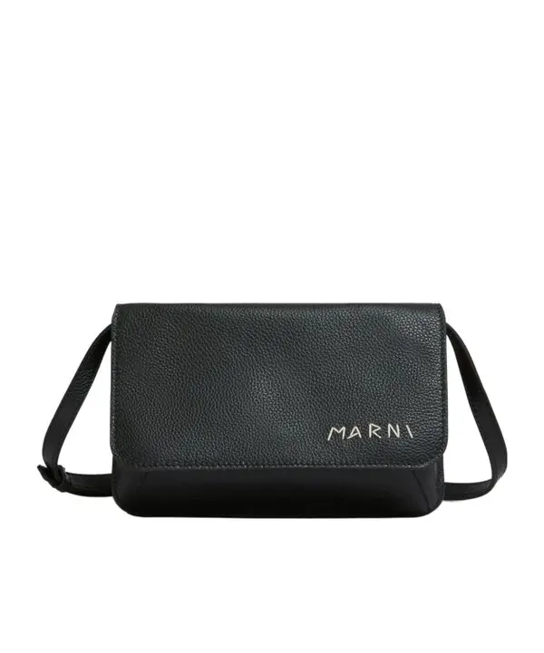 Marni Logo-embroidered Foldover Top Belt Bag