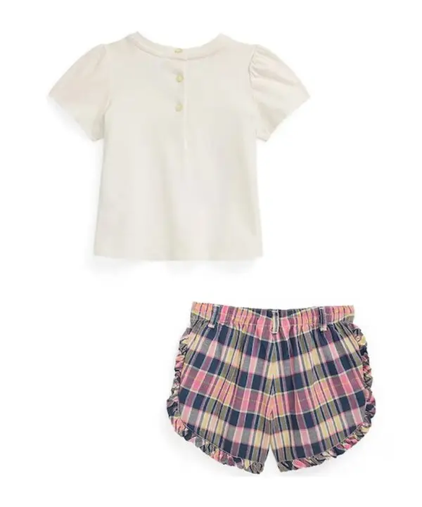Polo Ralph Lauren Polo Bear Ruffled T-shirt And Shorts Set