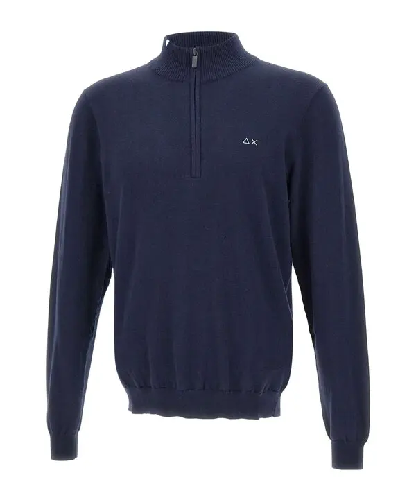 SUN 68 Half Zip High Collar Sweater