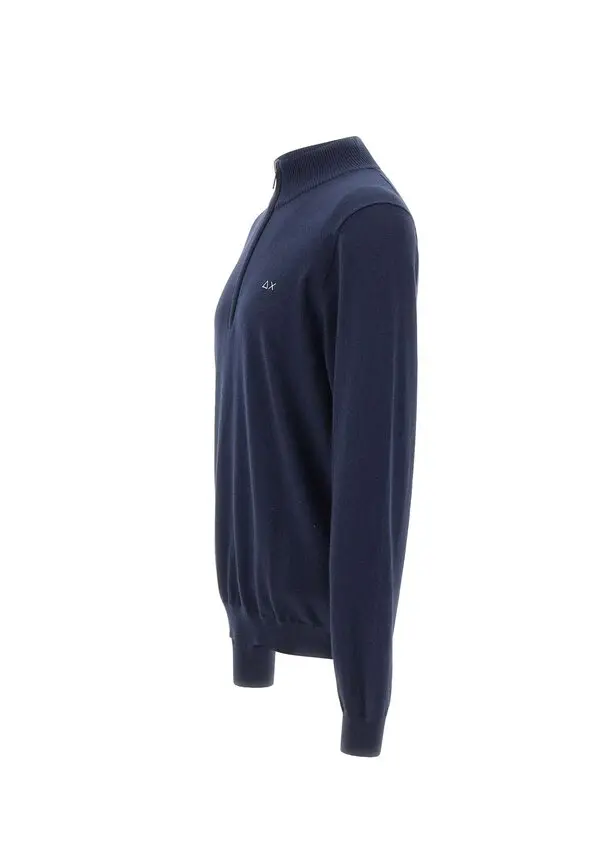 SUN 68 Half Zip High Collar Sweater