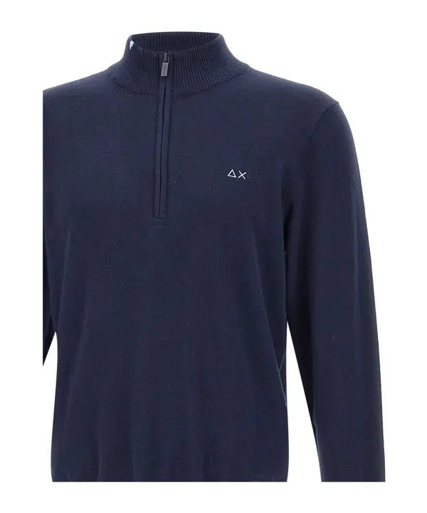 SUN 68 Half Zip High Collar Sweater