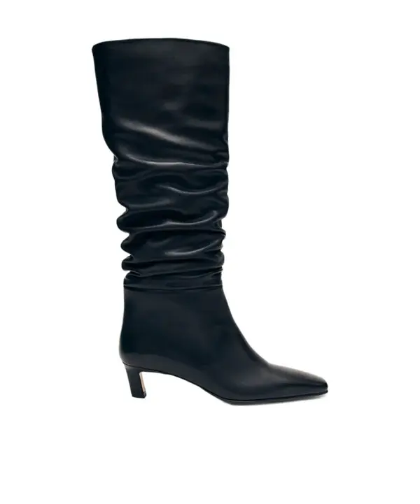 ALOHAS 50mm Kalila Slouch Calf Leather Boots - Black