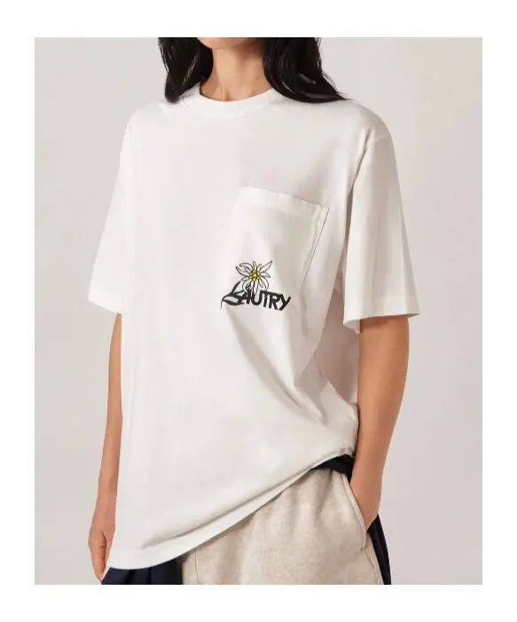 AUTRY Flower-embroidered Pocket T-shirt
