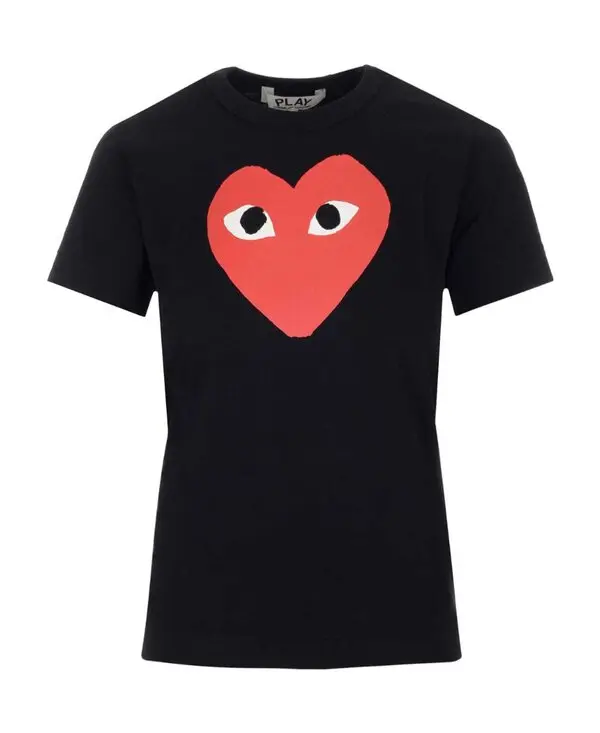 Play Comme Des Garcon Heart Printed Short-sleeved T-shirt