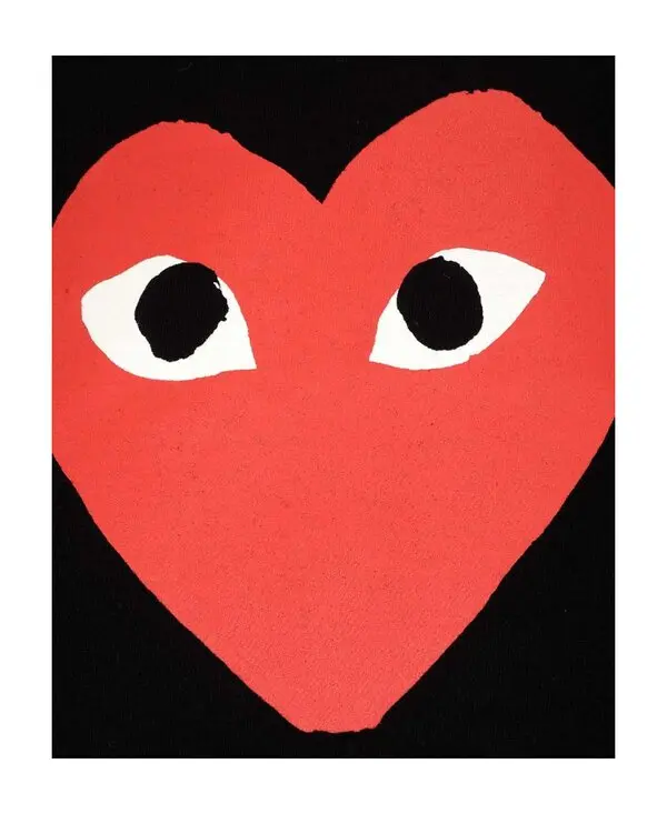Play Comme Des Garcon Heart Printed Short-sleeved T-shirt