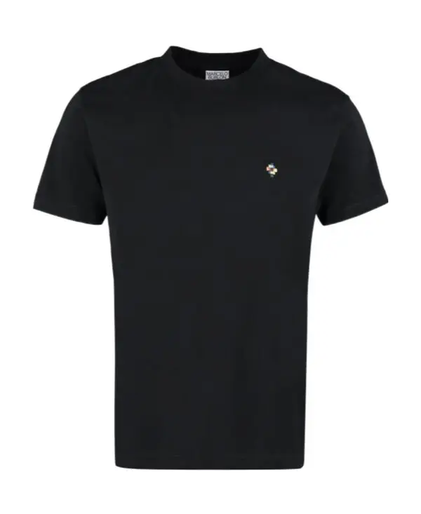 MARCELO BURLON COUNTY OF MILAN Embroidered Logo Organic Cotton T-shirt