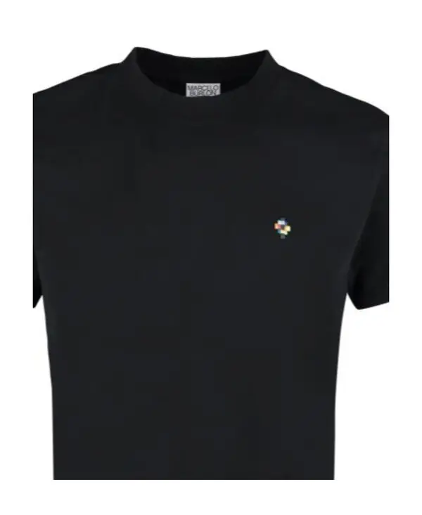 MARCELO BURLON COUNTY OF MILAN Embroidered Logo Organic Cotton T-shirt