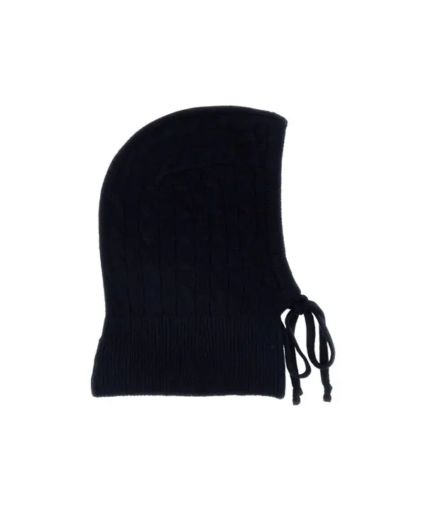 Polo Ralph Lauren Logo Embroidered Knitted Drawstring Hat - Black