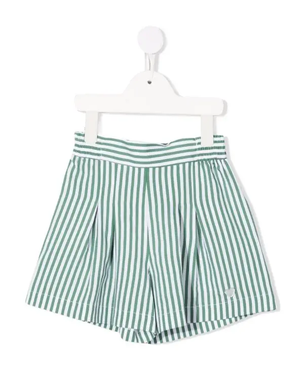 Monnalisa High-waist Striped Fitted Shorts