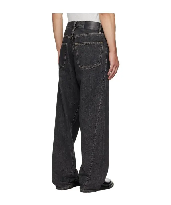 SUNFLOWER Logo Patch Wide-leg Jeans