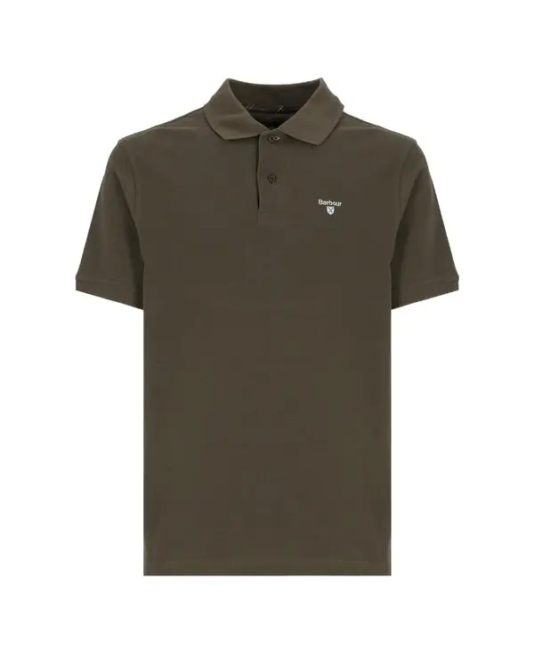 Barbour Logo Embroidered Short-sleeved Polo Shirt - Brown