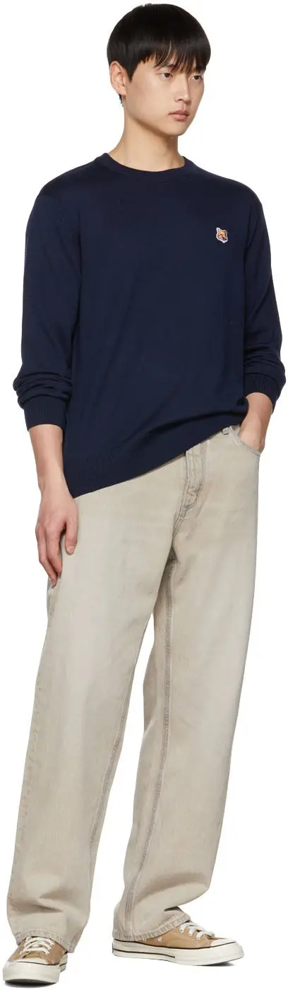 Maison Kitsuné Fox Head Patch Long-sleeved Jumper