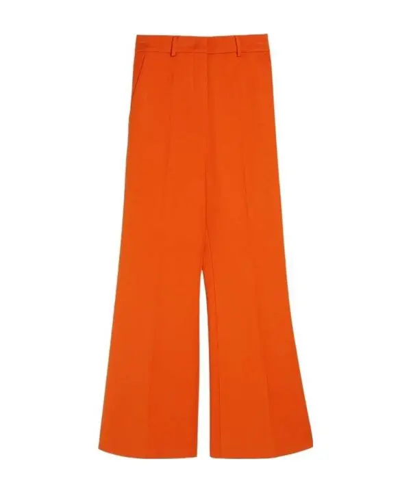 Sportmax Pressed-crease Cotton Flared Trousers