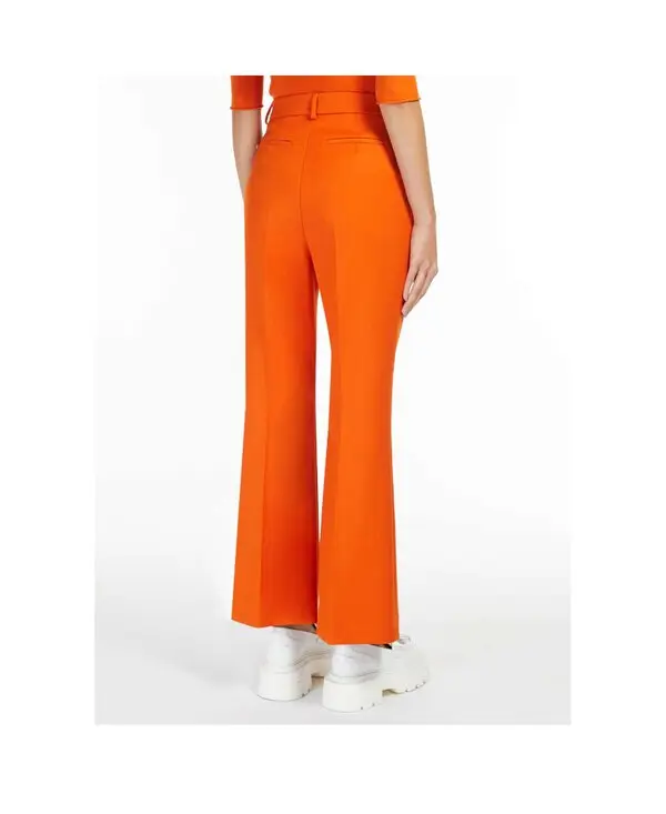 Sportmax Pressed-crease Cotton Flared Trousers