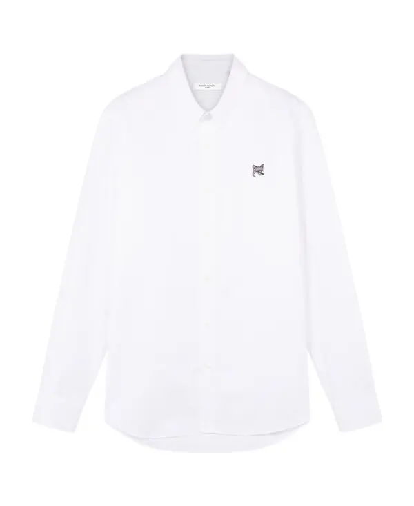 Maison Kitsuné Fox Patch Curved Hem Shirt