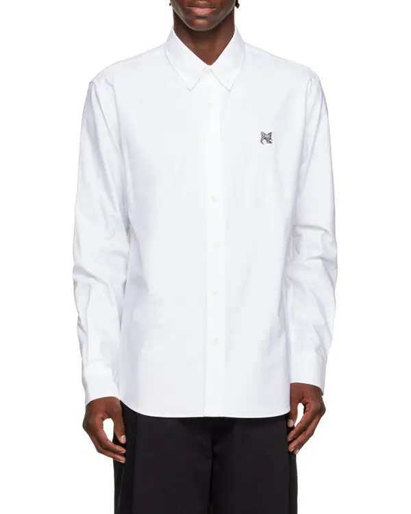 Maison Kitsuné Fox Patch Curved Hem Shirt