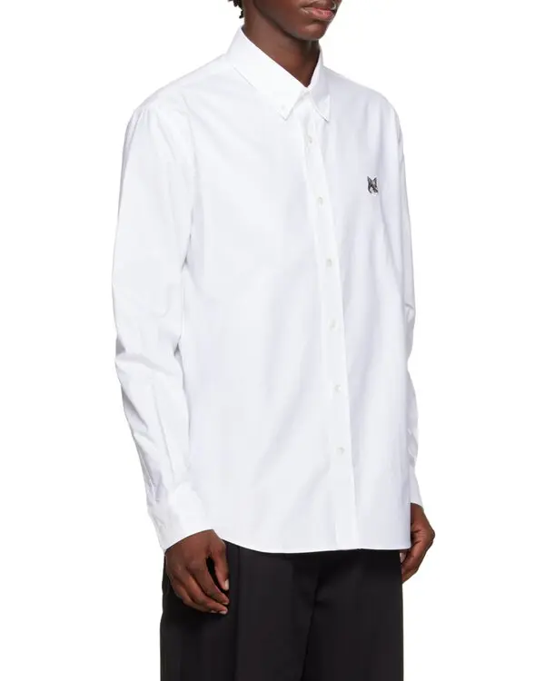 Maison Kitsuné Fox Patch Curved Hem Shirt
