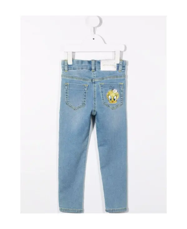 Monnalisa Logo Embroidered Slim-fit Jeans