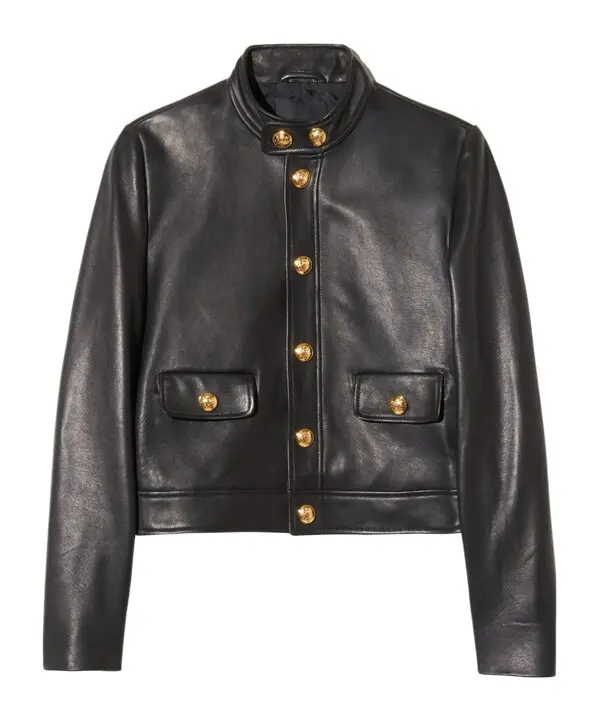 NILI LOTAN Hadley Cropped Leather Jacket