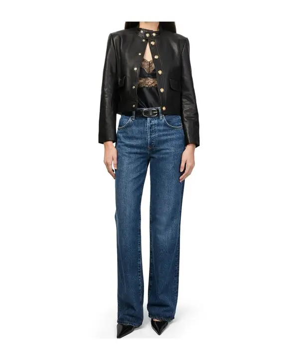NILI LOTAN Hadley Cropped Leather Jacket