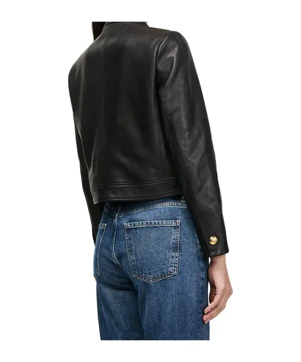NILI LOTAN Hadley Cropped Leather Jacket