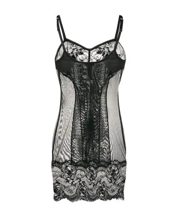 La Perla Floral Embroidered Tulle Suspender Underwear