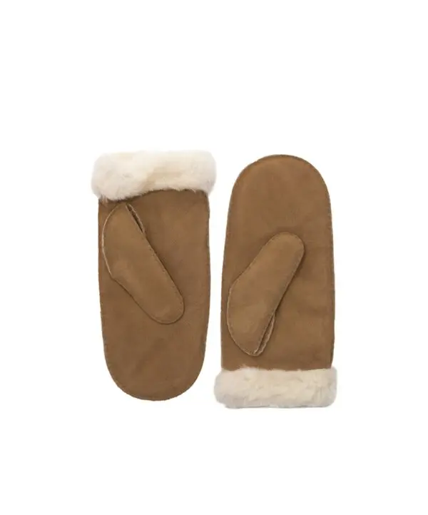 UGG Embroidered Logo Shearling Mittens