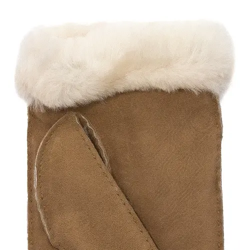 UGG Embroidered Logo Shearling Mittens
