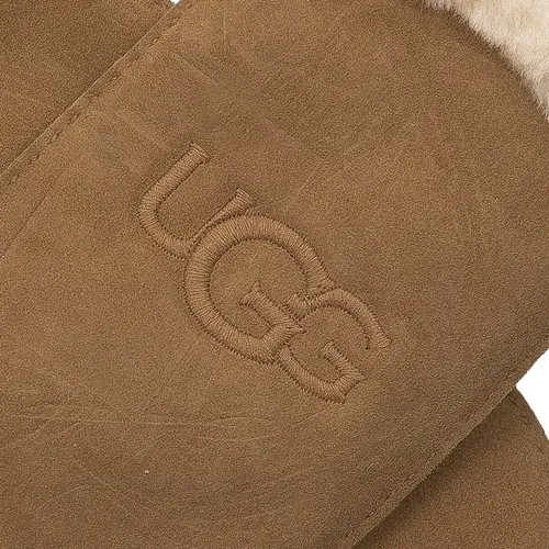 UGG Embroidered Logo Shearling Mittens
