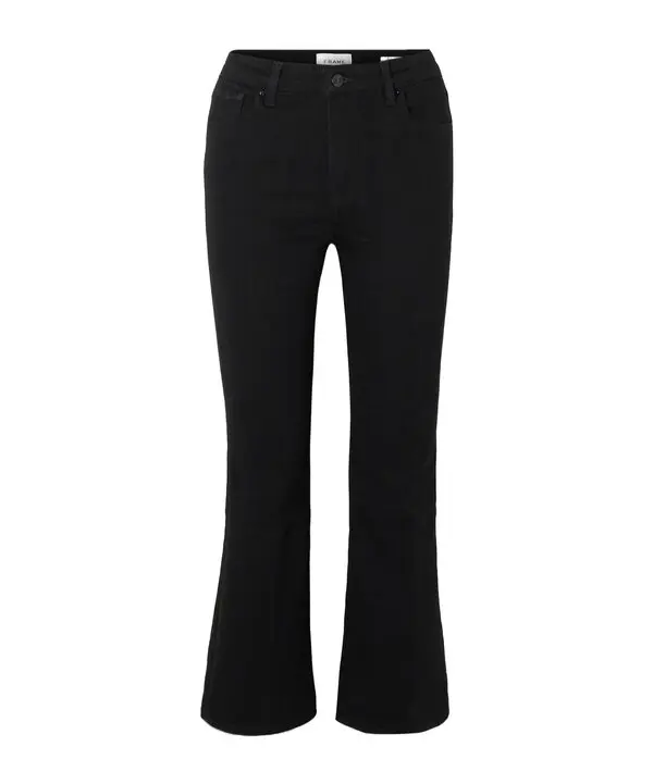 FRAME Reboot Crop Stretch High-rise Bootcut Jeans - Black