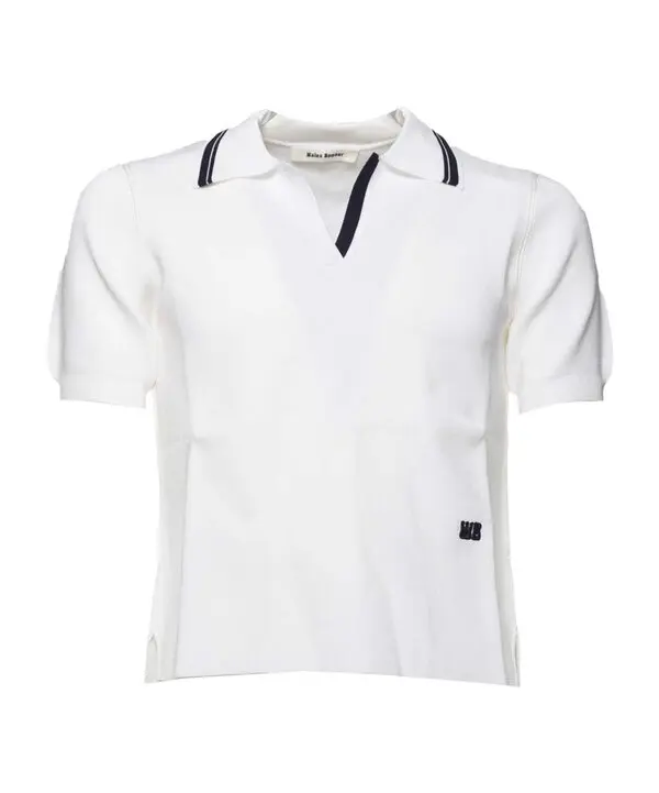 WALES BONNER Short-sleeved Polo Shirt - White