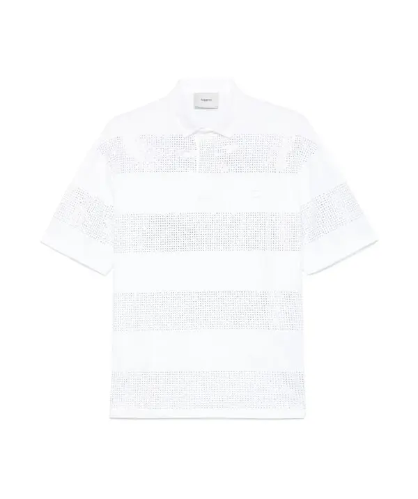 Coperni Crystal-striped Polo Shirt - White