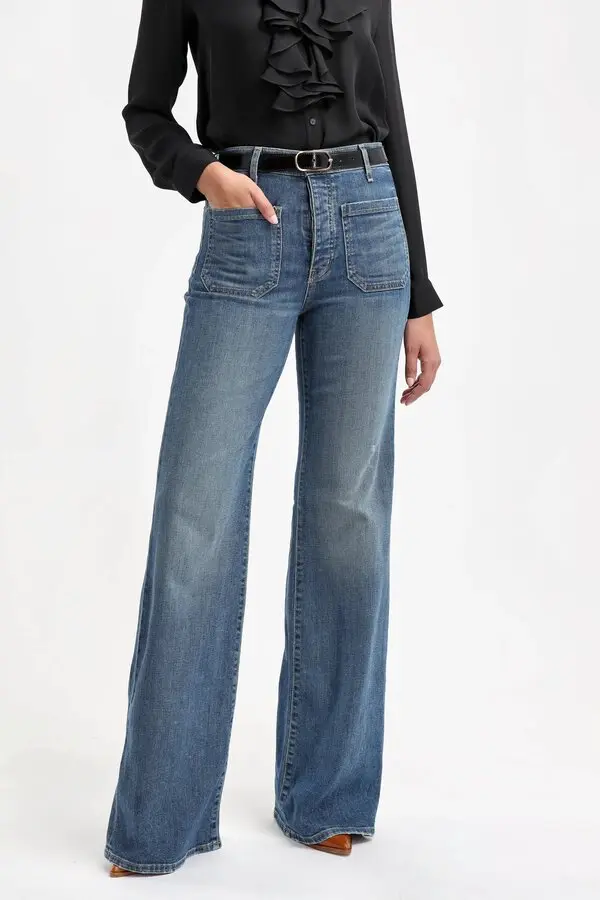 NILI LOTAN Mid-rise Wide-leg Jeans