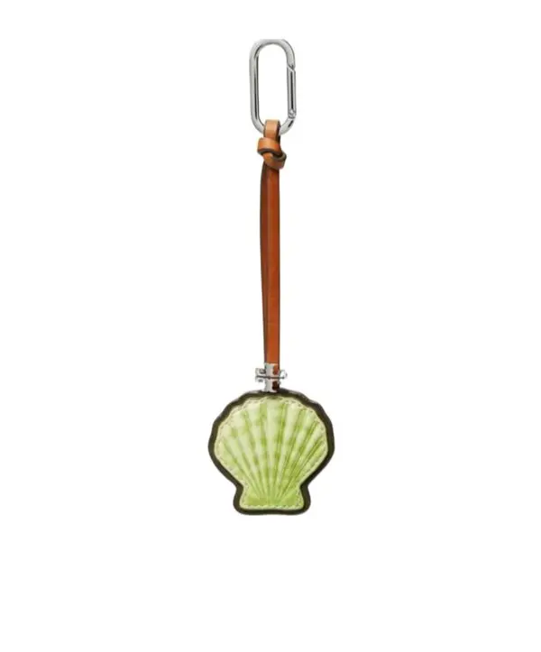 Tory Burch Shell Charm With Carabiner Clip - Green