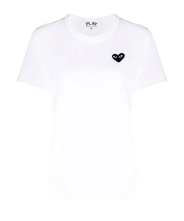 Comme Des Garçons T-shirt Heart Motif Cotton Tee - White