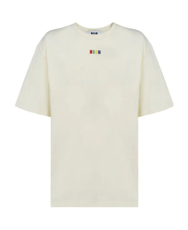 MSGM Logo Embroidered Crewneck T-shirt
