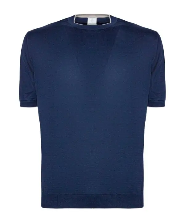 Eleventy Crew Neck Short-sleeve Knitted Top