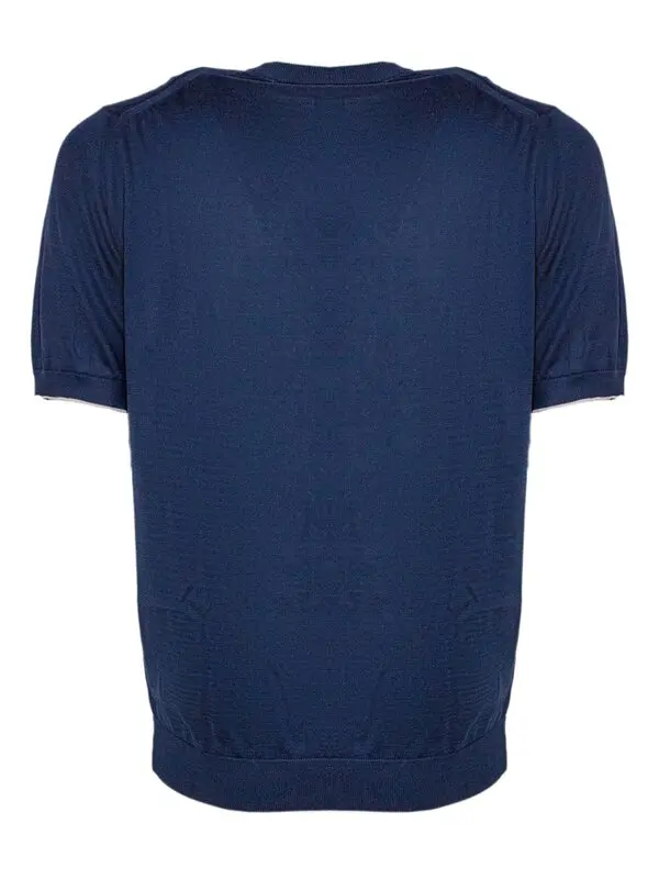Eleventy Crew Neck Short-sleeve Knitted Top