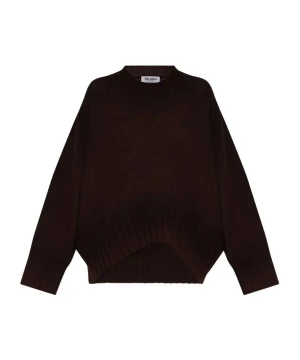 Attico Asymmetric Ribbed-knit Sweater - Brown