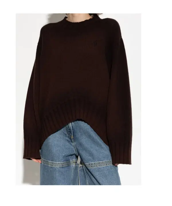 Attico Asymmetric Ribbed-knit Sweater