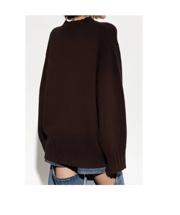 Attico Asymmetric Ribbed-knit Sweater
