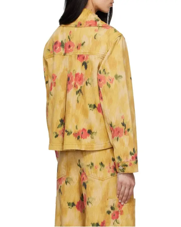 GANNI Floral Printed Denim Jacket