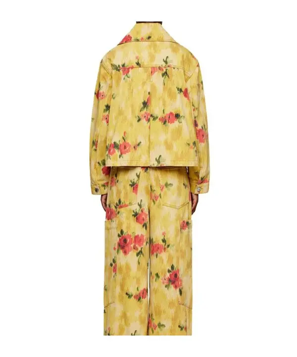GANNI Floral Printed Denim Jacket